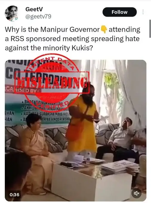 False: Lady Attend Religious Event in Manipur Circlate as Governor
