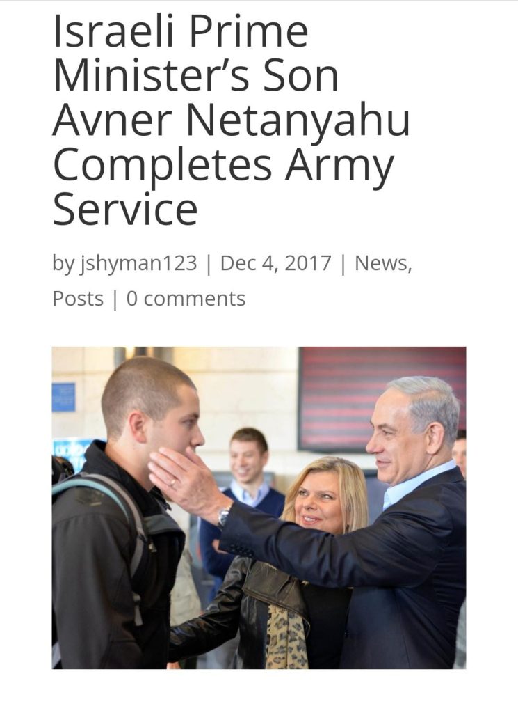 Israeli Prime Minister's son Avneer joining the army is misclaimed