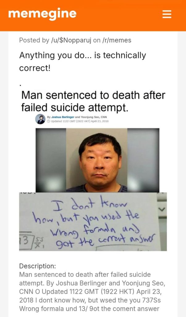 Man attempted suicide and was sentenced to death in 2018? : Fact