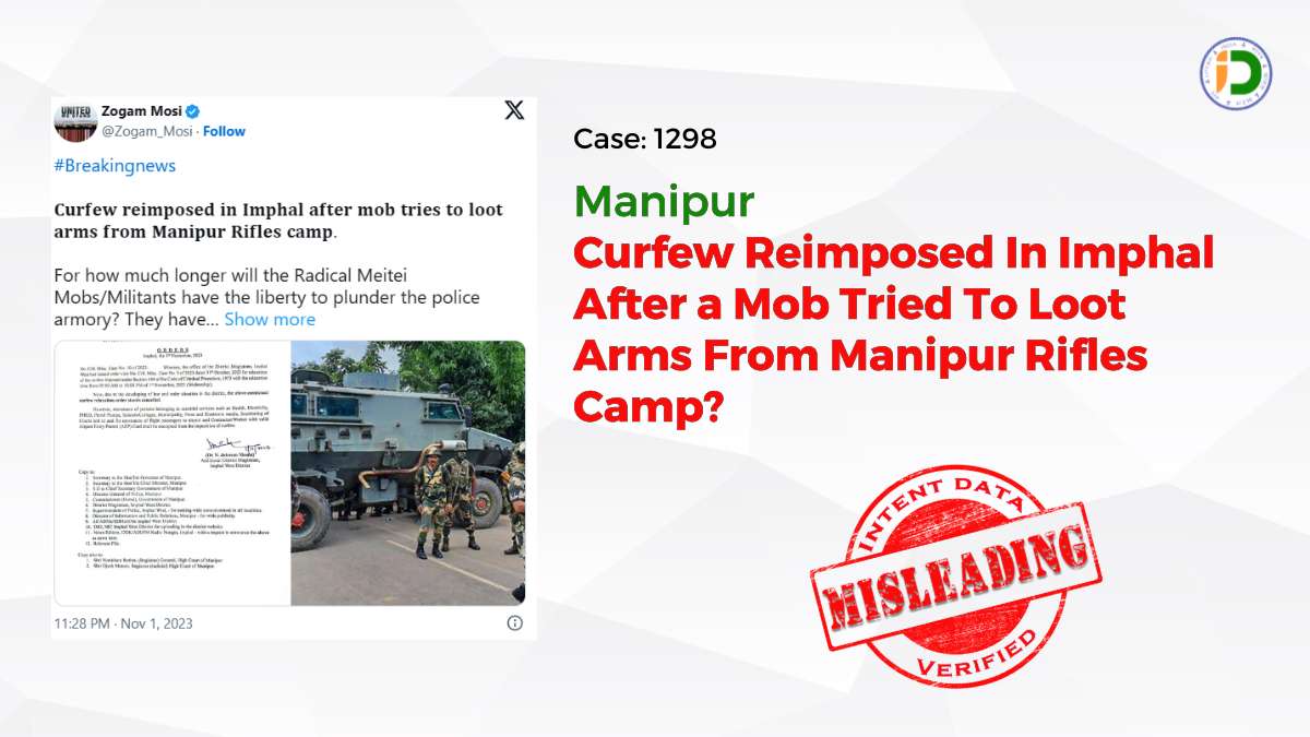 Imphal Curfew After a Mob Tried To Loot Arms From Rifles Camp?