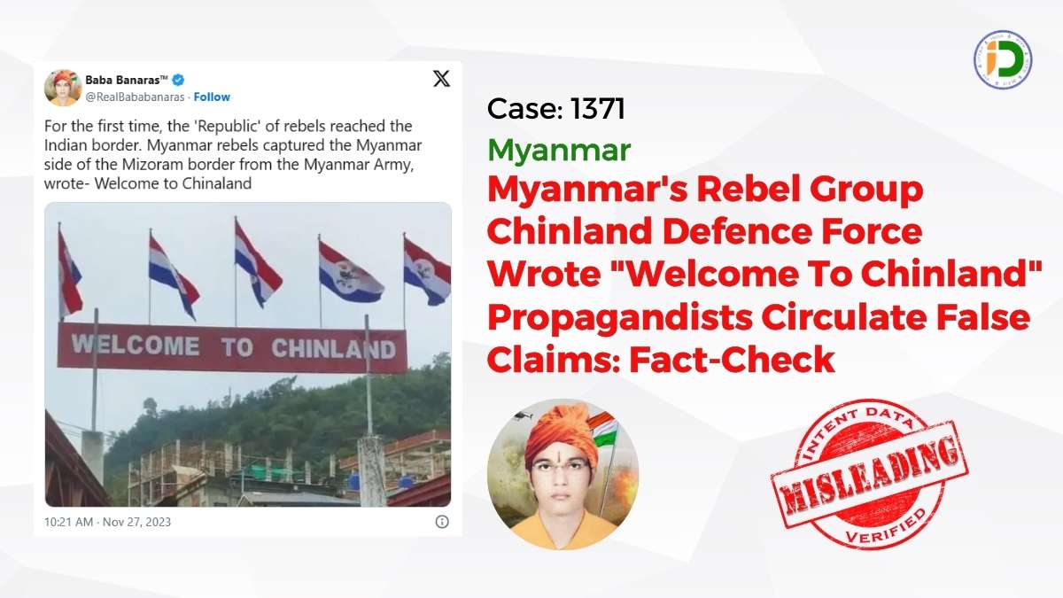 Myanmar Rebel Group CDF wrote "Welcome To Chinland"