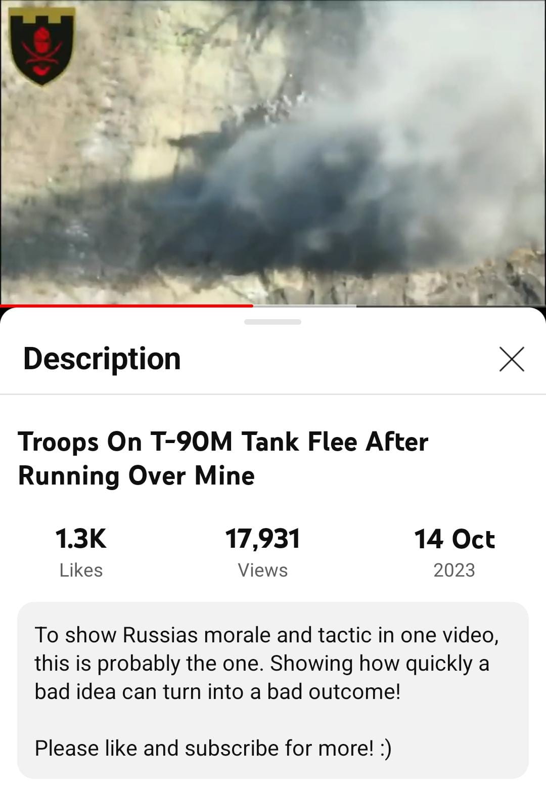 Israeli soldiers' Merkava tank hit by Palestinian freedom fighters?