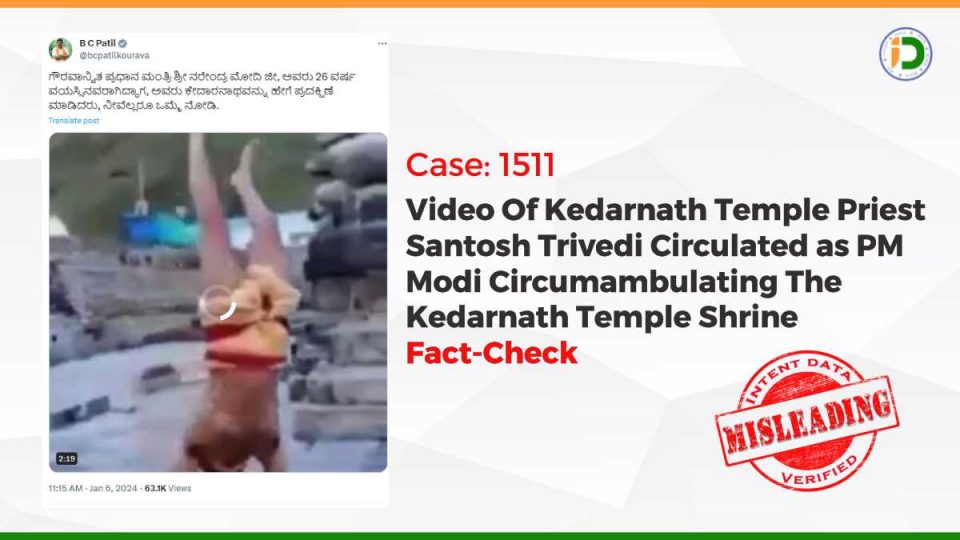 Narendra Modi walking on his hands at the Kedarnath temple?