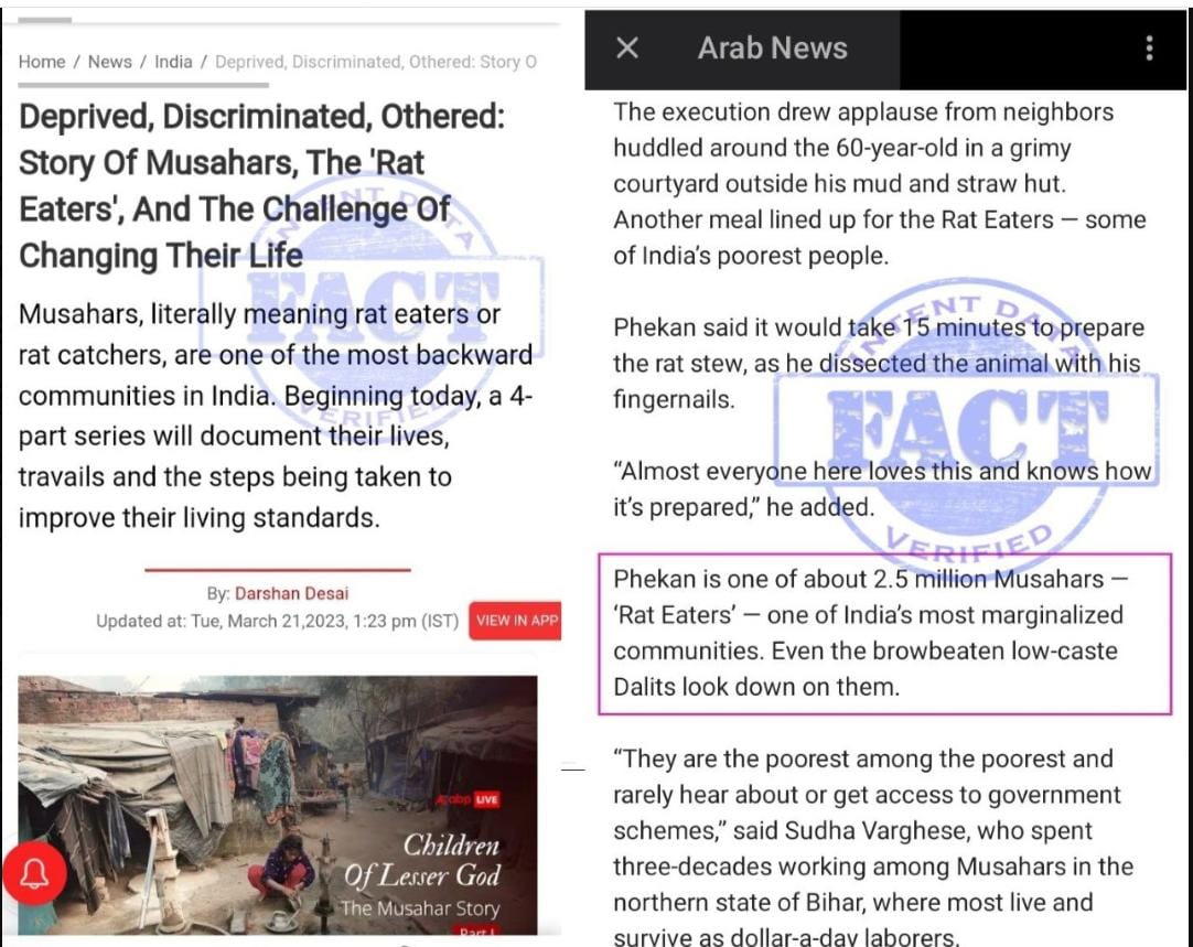 Brahman Forced Dalits(Musahars) of Bihar to Eat Only Rats?