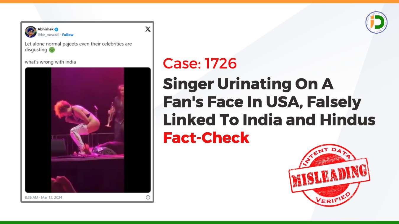 Stage singer urinating on a fan's face linked to India? : Fact