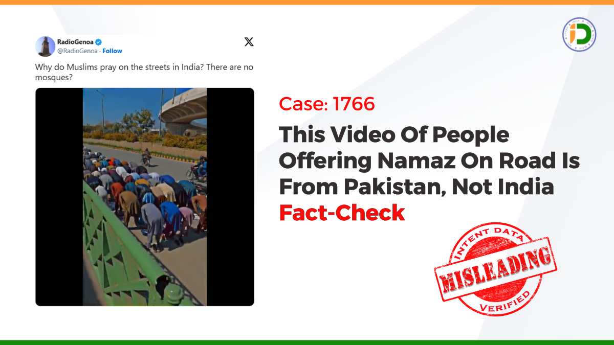 Muslims performing religious prayers along a road in India?