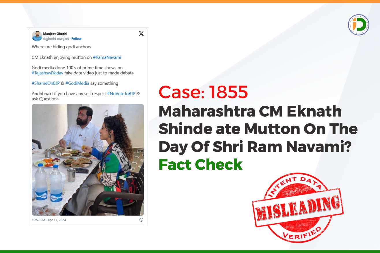 Maharashtra CM Eknath Shinde eating mutton on Ram Navami?