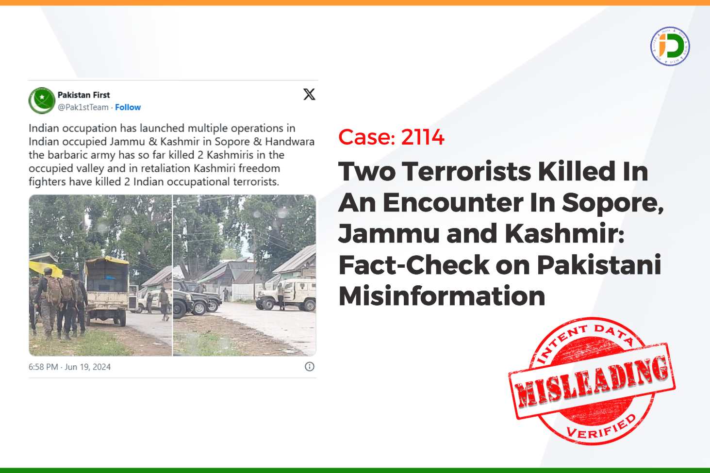 Two Terrorists Killed in An Encounter in Sopore, Jammu and Kashmir ...
