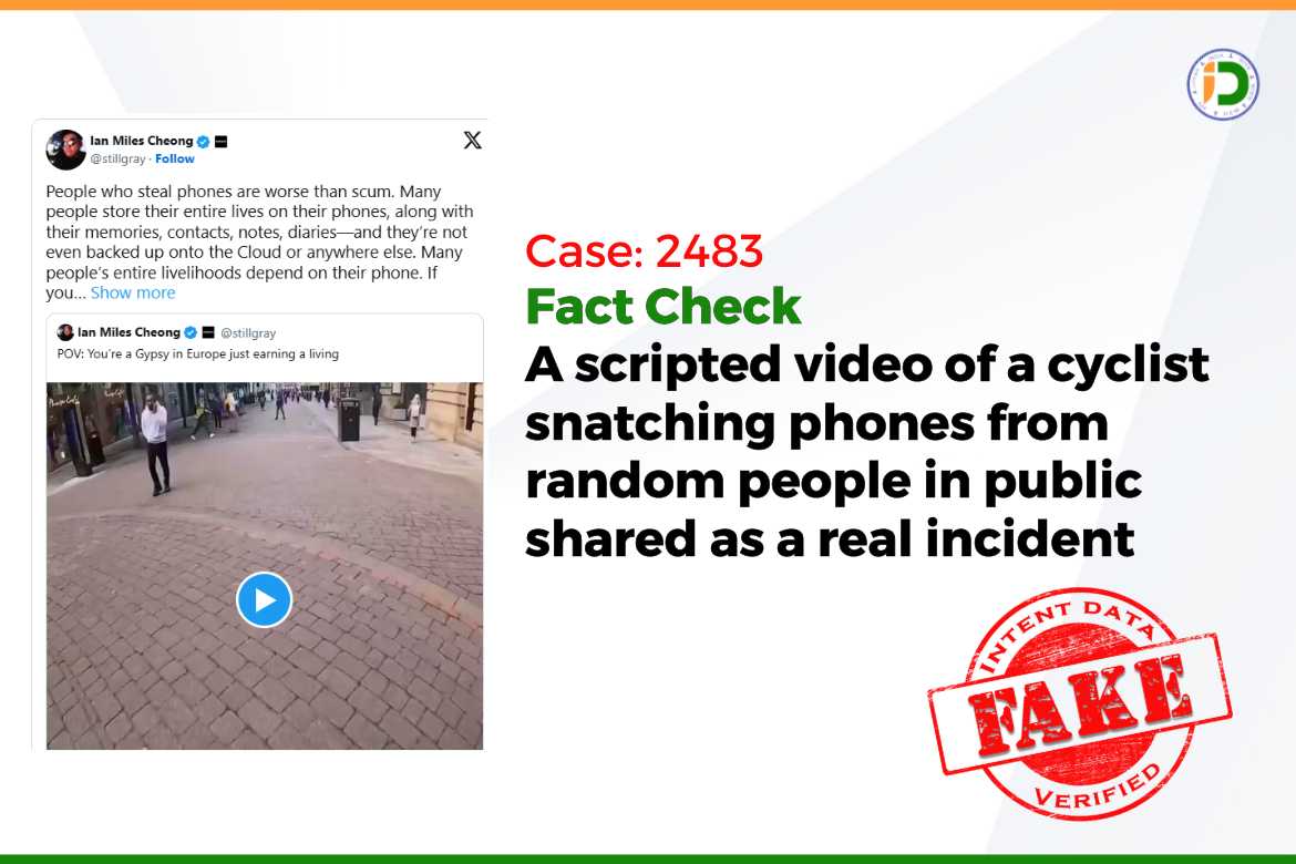 Fact Check: A scripted video of a cyclist snatching phones from random ...