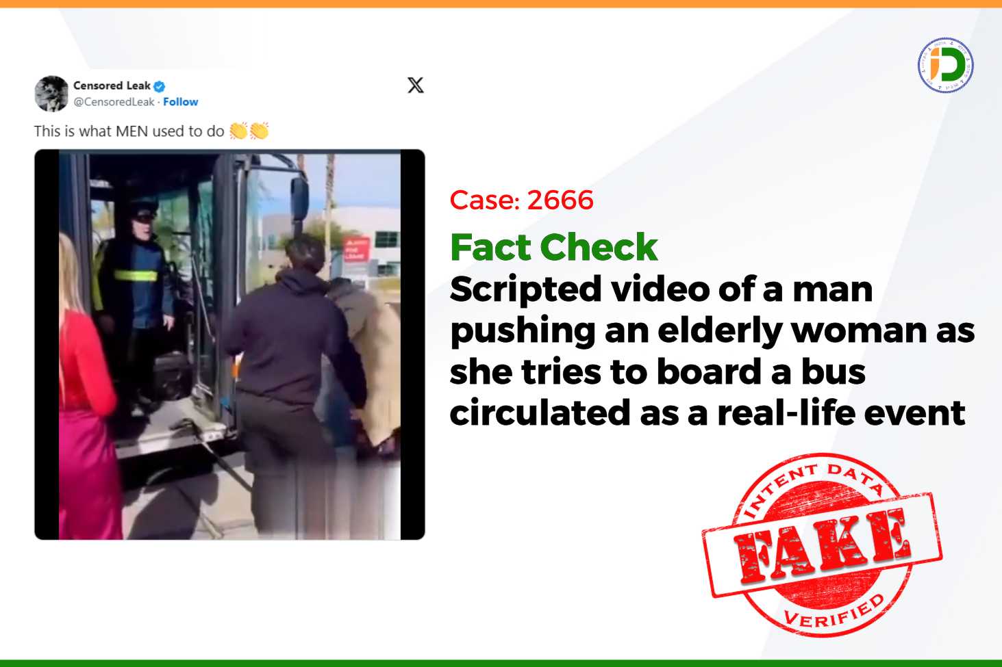 Fact Check: Scripted video of a man pushing an elderly woman as she ...