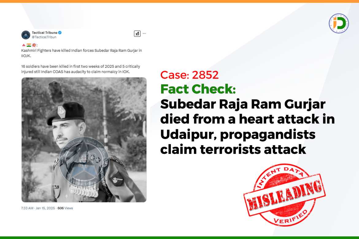 Fact Check: Subedar Raja Ram Gurjar died from a heart attack in Udaipur, propagandists claim ...