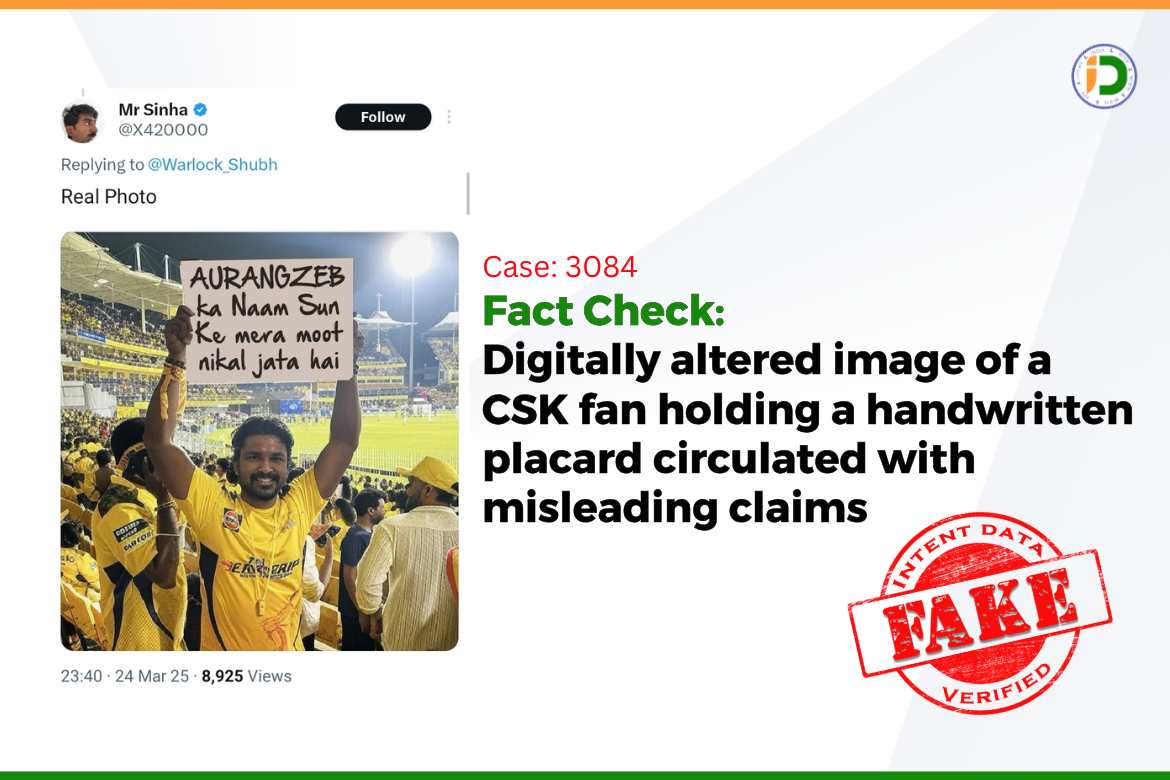 Fact Check: Digitally altered image of a CSK fan holding a handwritten ...