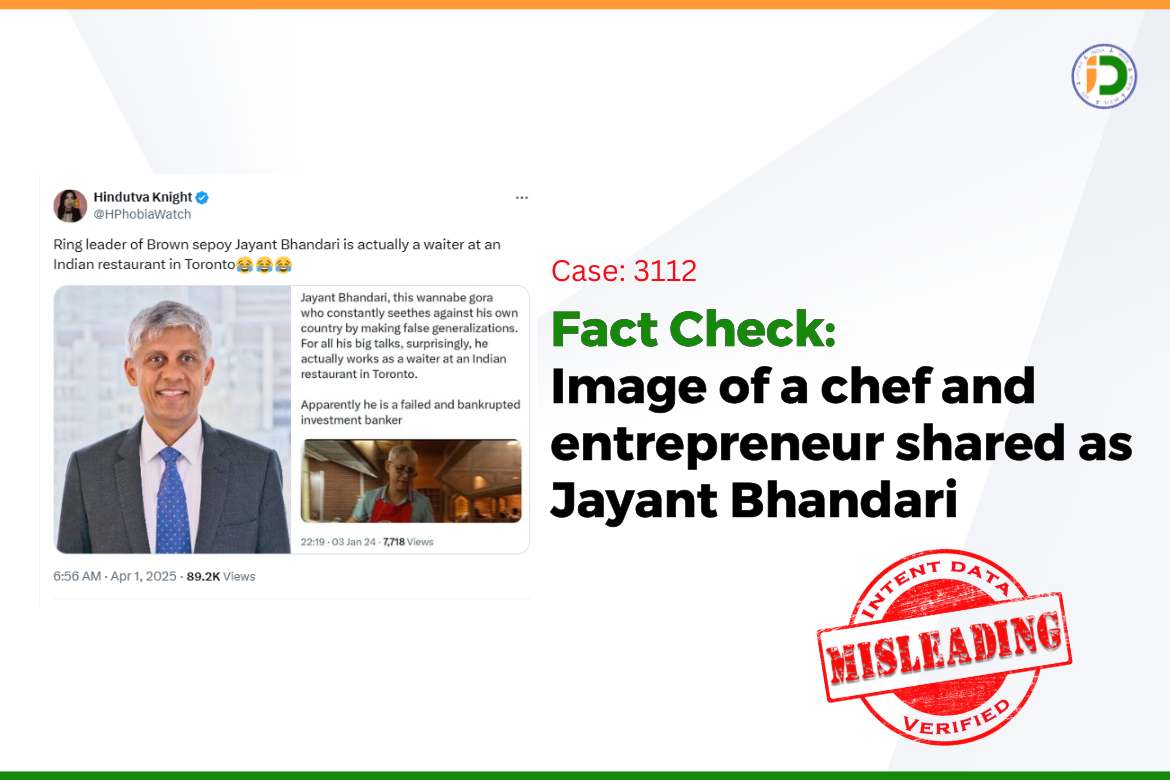 Fact Check: Image of a chef and entrepreneur shared as Jayant Bhandari - D-Intent Data