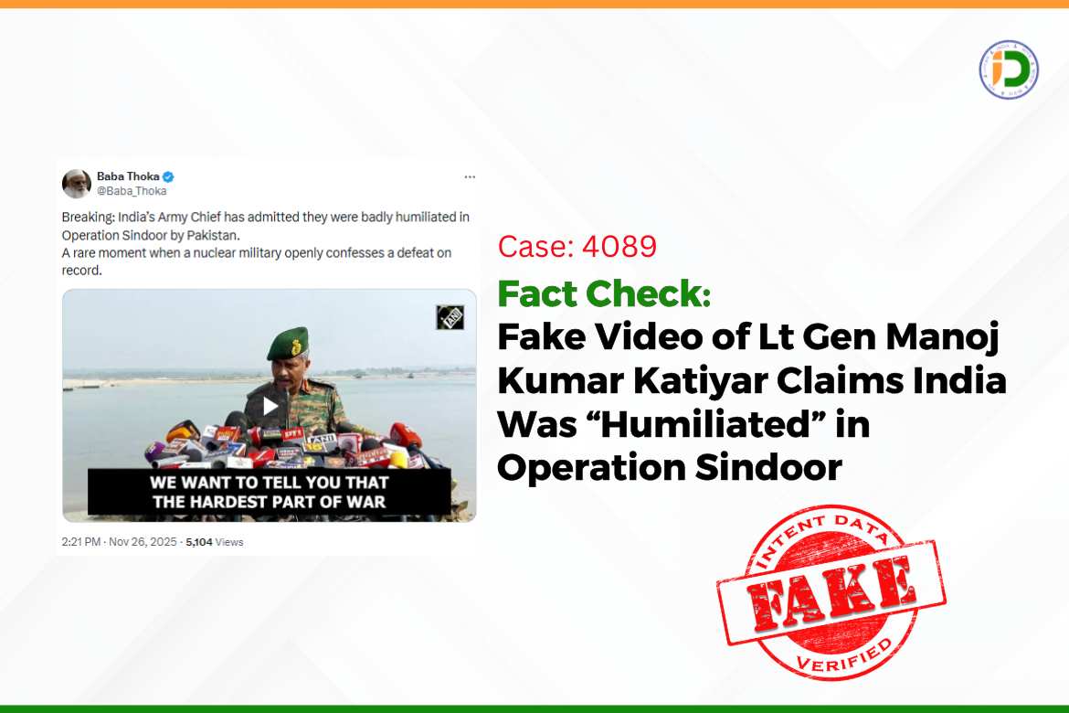 Fact check: Fake Video of Lt Gen Manoj Kumar Katiyar Claims India Was ...